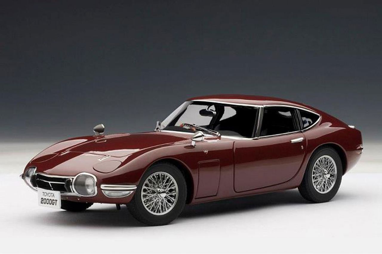 AUTOart Toyota 2000GT Coupe Upgraded Version Maroon Wire Spoke Wheel ...
